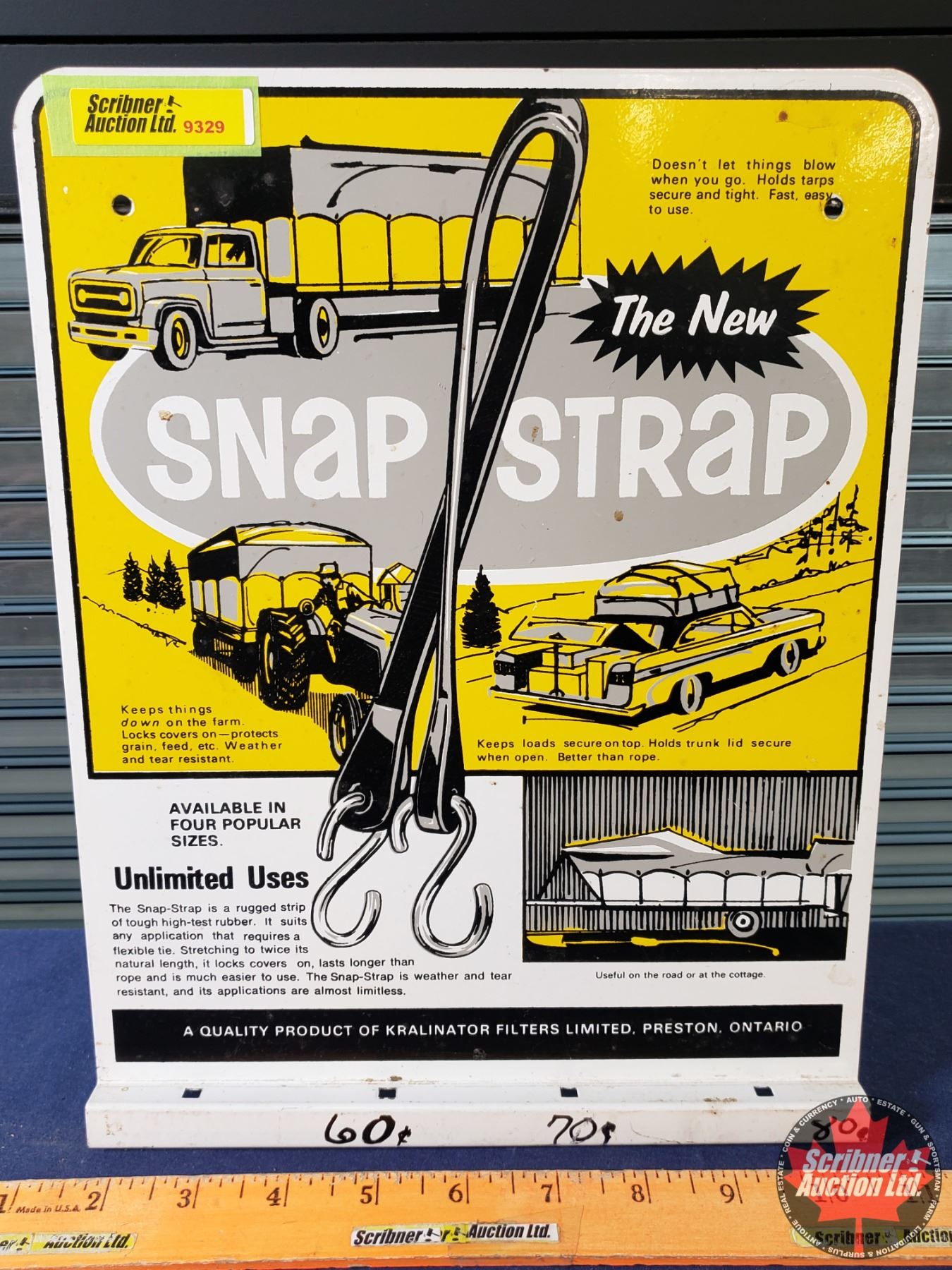 Single Side Metal Display Rack Sign "The New SNAP STRAP" (11-1/2"H x 9 ...