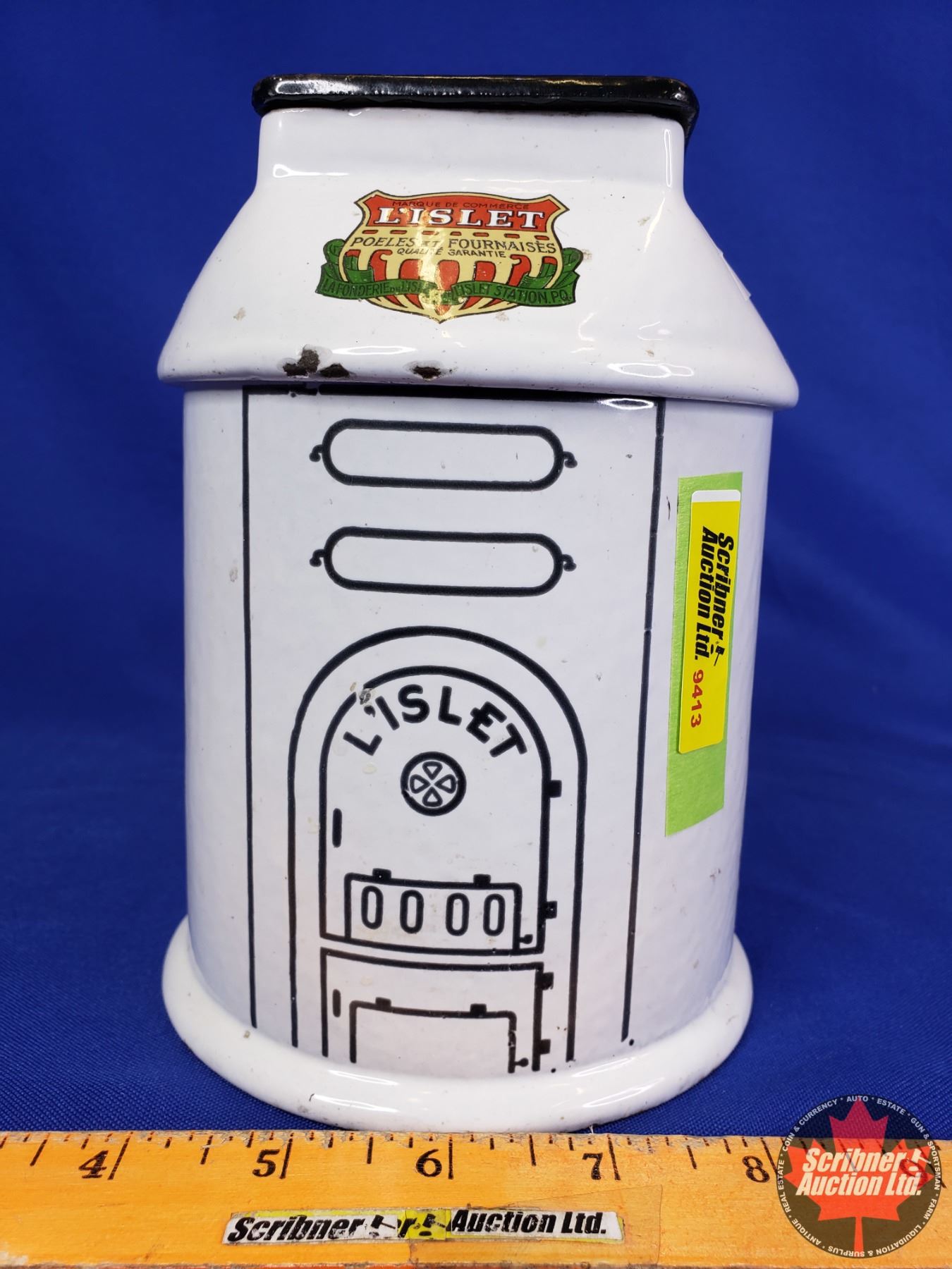 L'islet Salesman Sample Furnace (Cast/Enamel) (7"H x 5"Dia) (SEE PICS!)