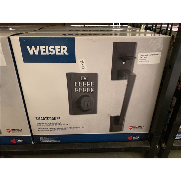 Weiser Smartcode 10 Electronic Deadbolt And Handle Set Combo Pack Able