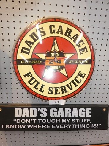 Dad's garage sign / battery operated clock