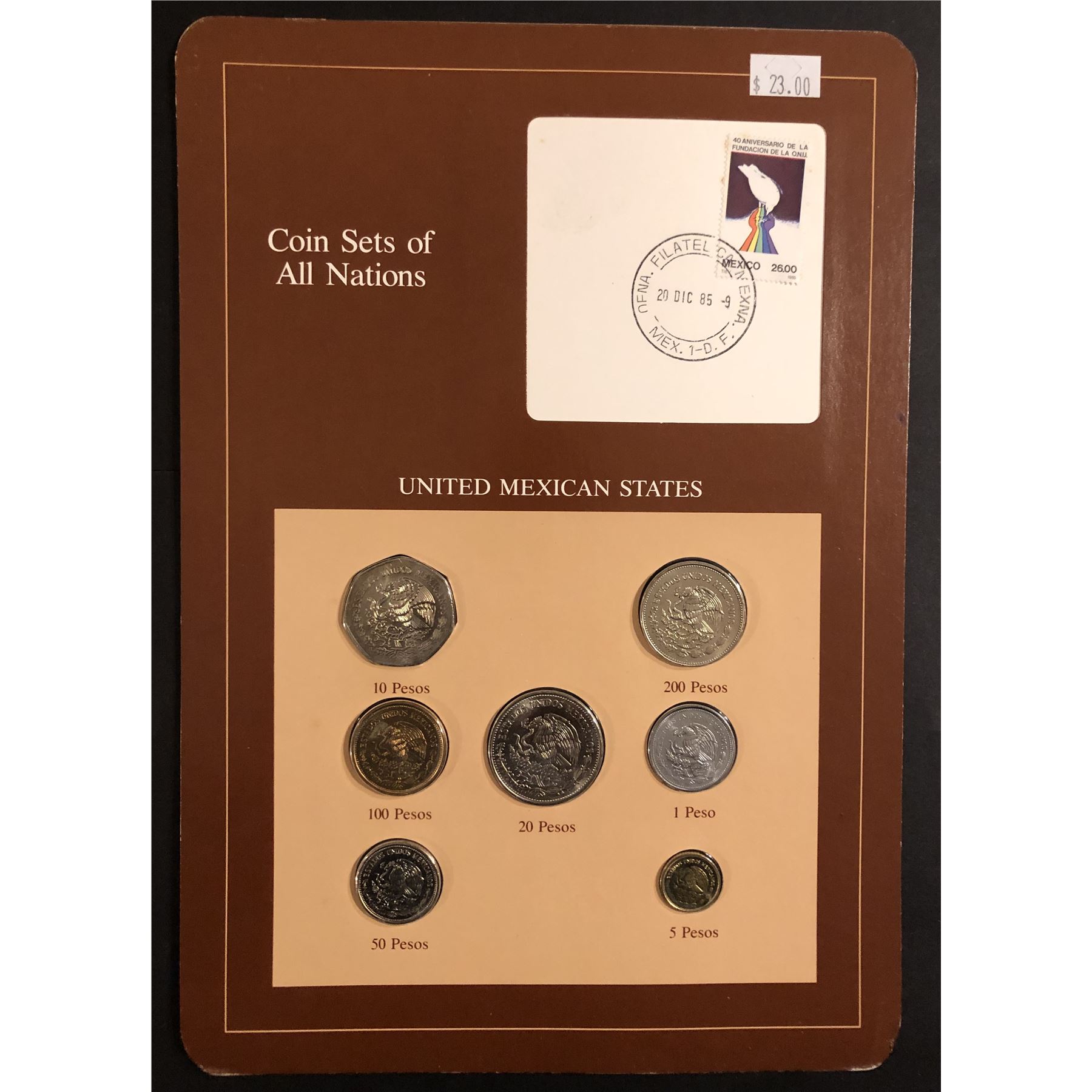United Mexican States Coin & Stamp Set