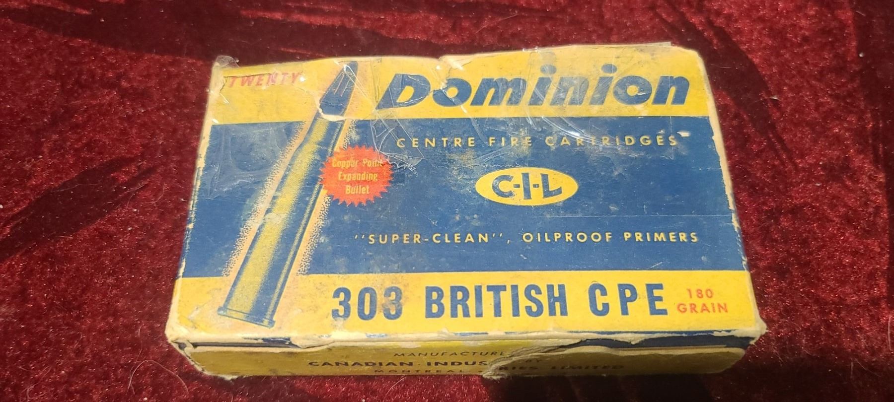 15 ROUNDS OF DOMINION 303 BRITISH CPE 180 GRAIN AMMO