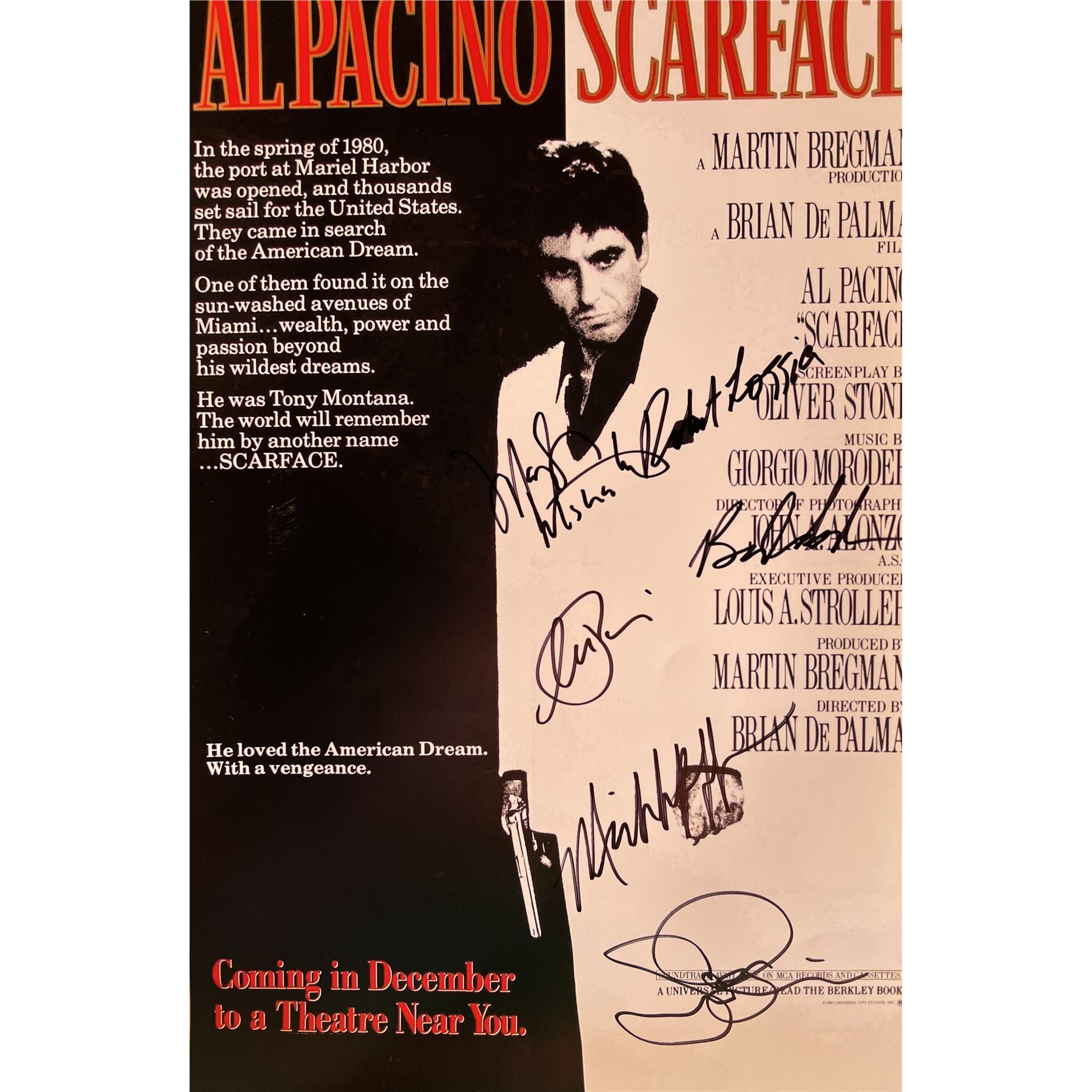 Scarface cast signed mini poster