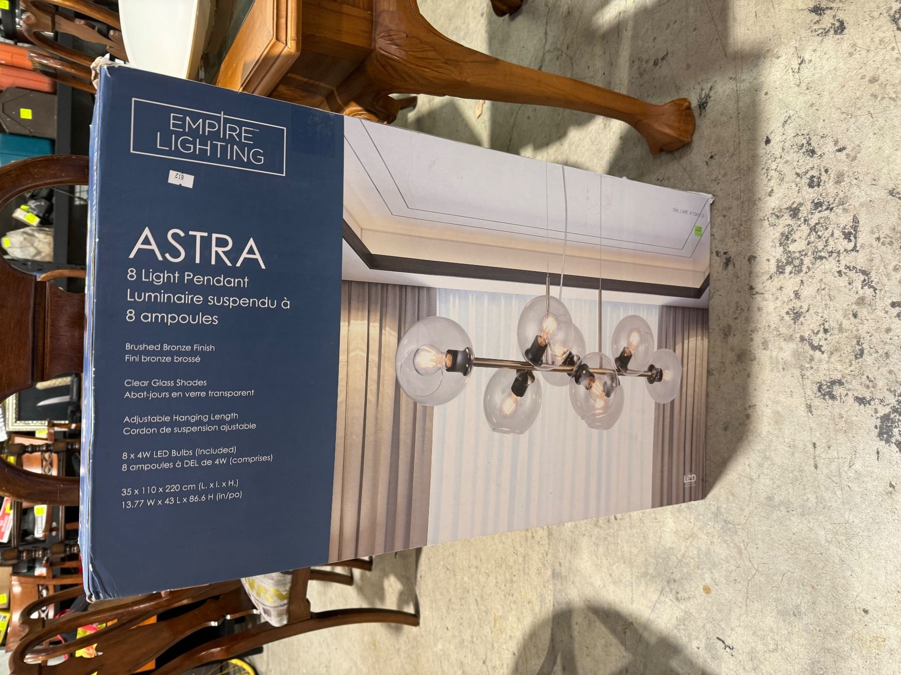 Astra 8 pendant light fixture new
