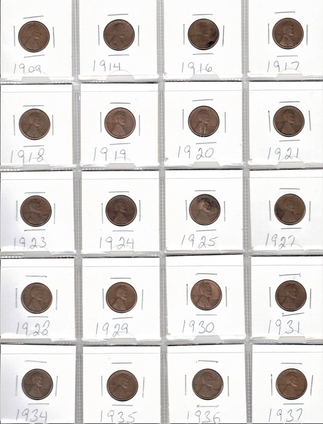 Collection of USA Pennies - 75 Total