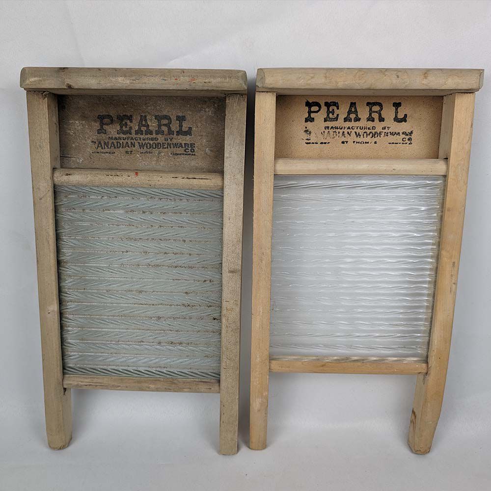 Set of 2 Vintage Mini Glass Washboards - Pearl Manufacturing