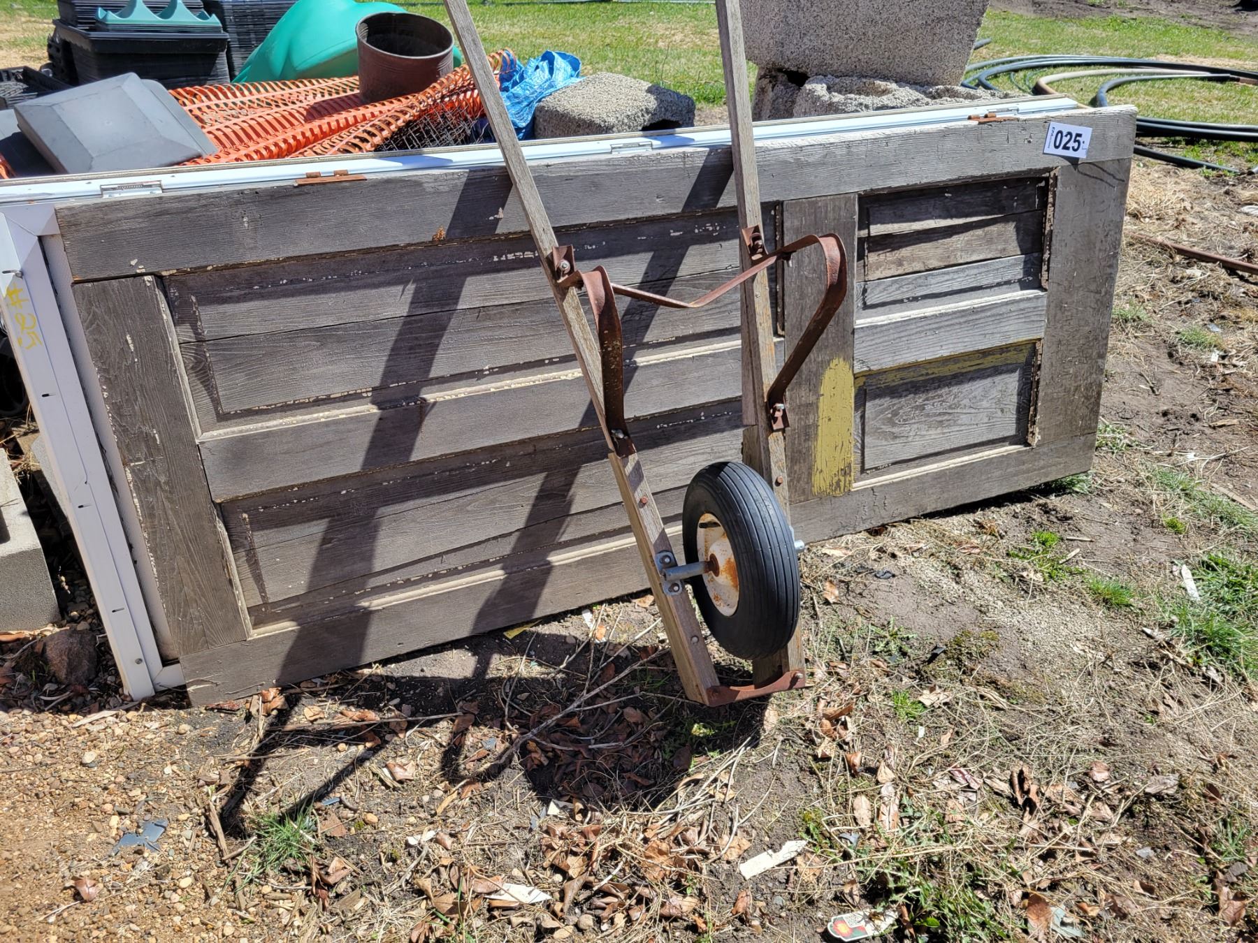 Screen Door, Antique door & wheelbarrow frame