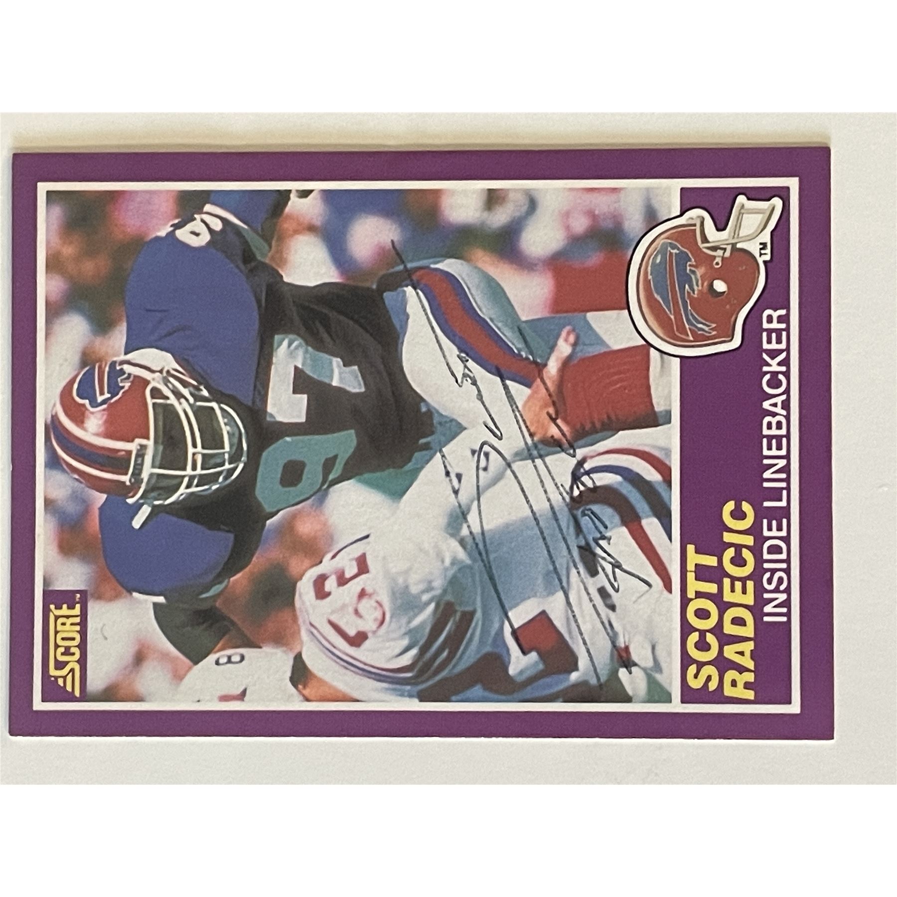 Buffalo Bills Scott Radecic signed 1989 Score #393S trading card