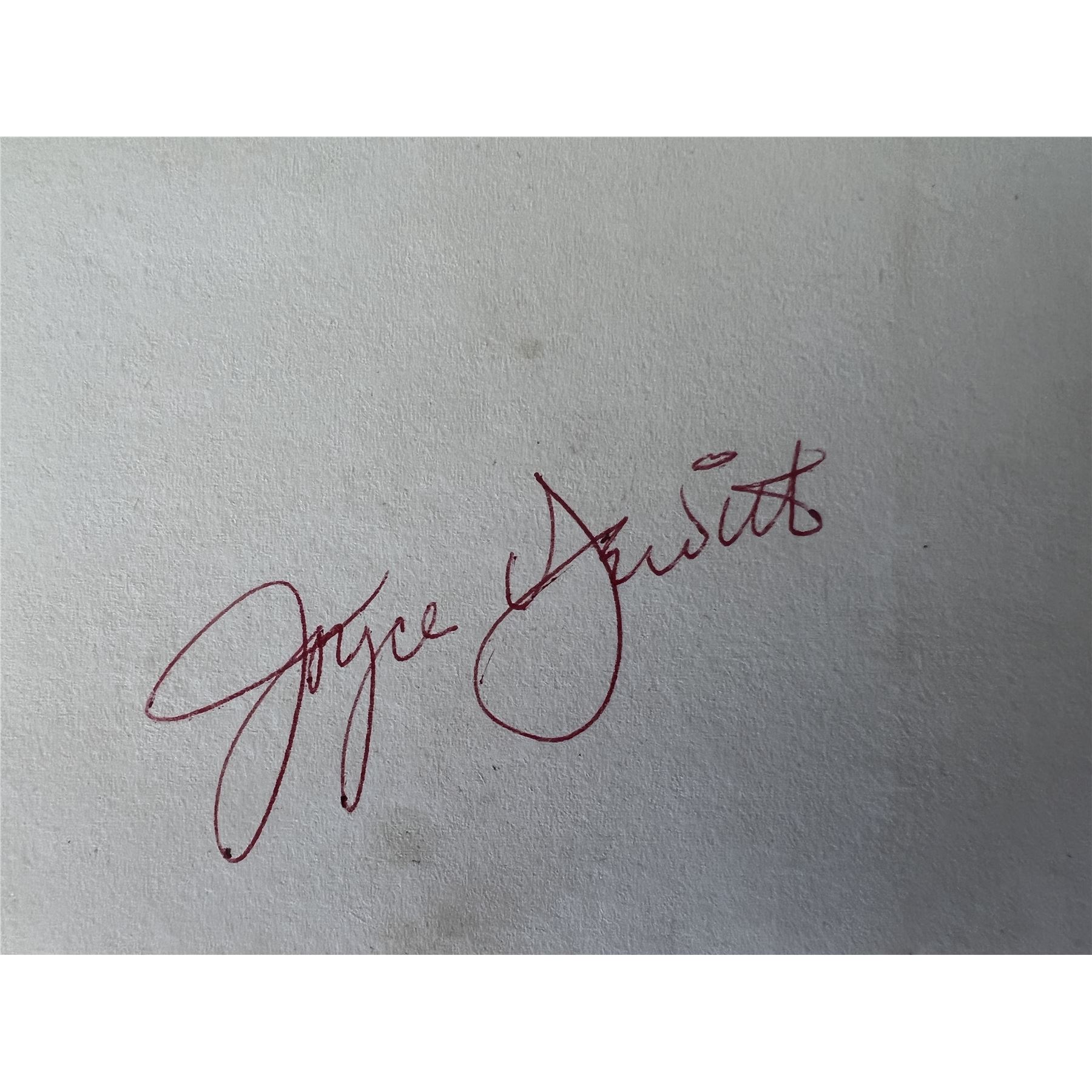 Three's Company Joyce DeWitt original signature
