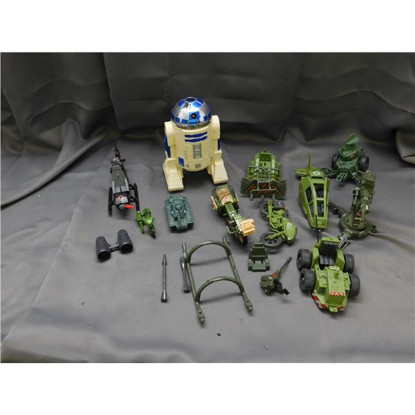 Lot of 80s Toys Vintage GI Joe Vehicles and Vintage R2D2 Remote Control