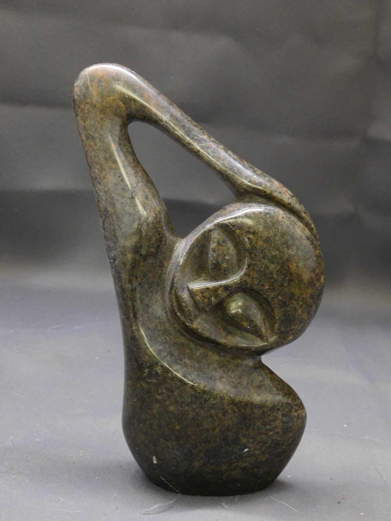 African Soapstone Carving Abstract Face