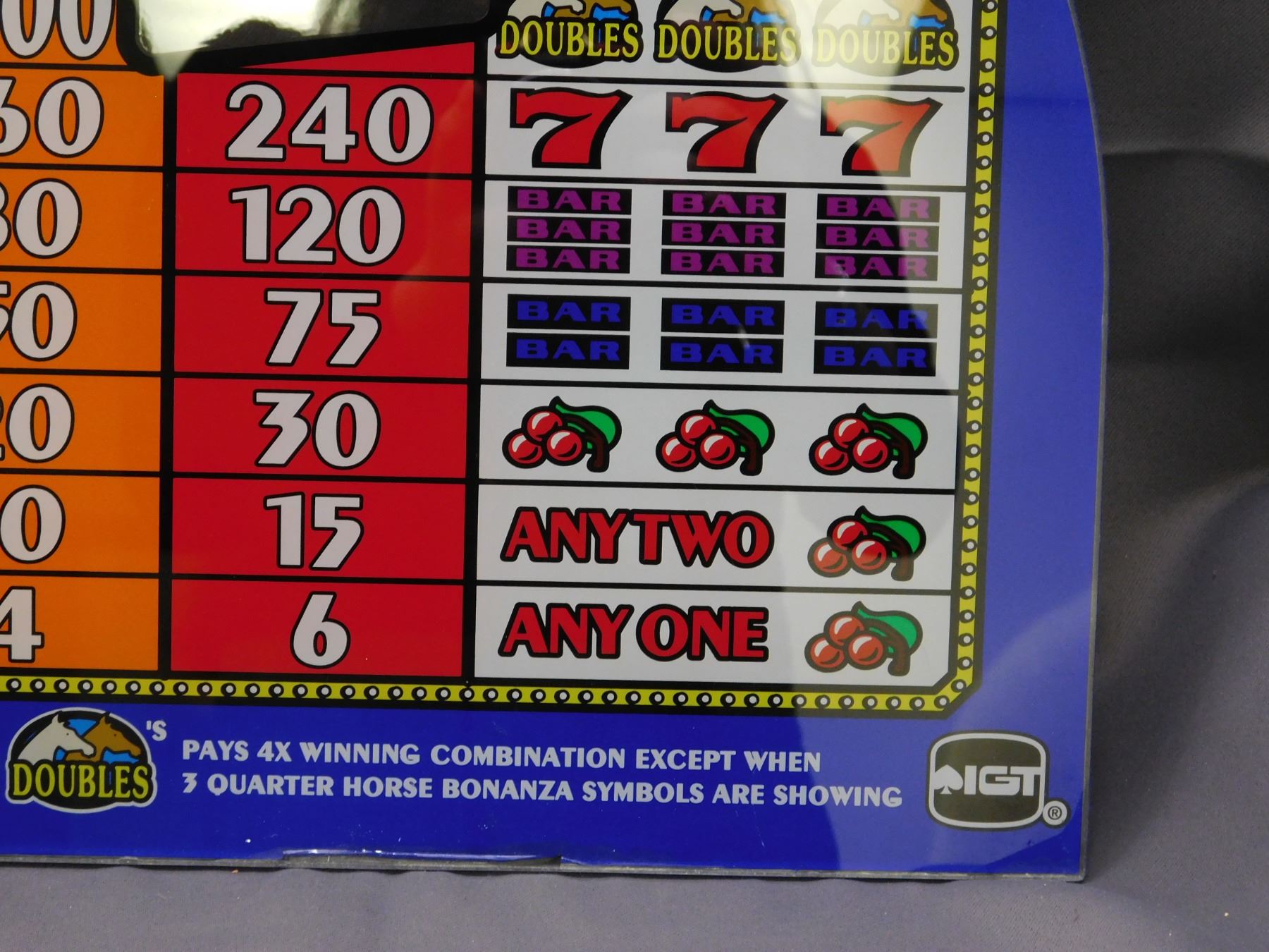 Slot Machine Glass Cover Panel IGT