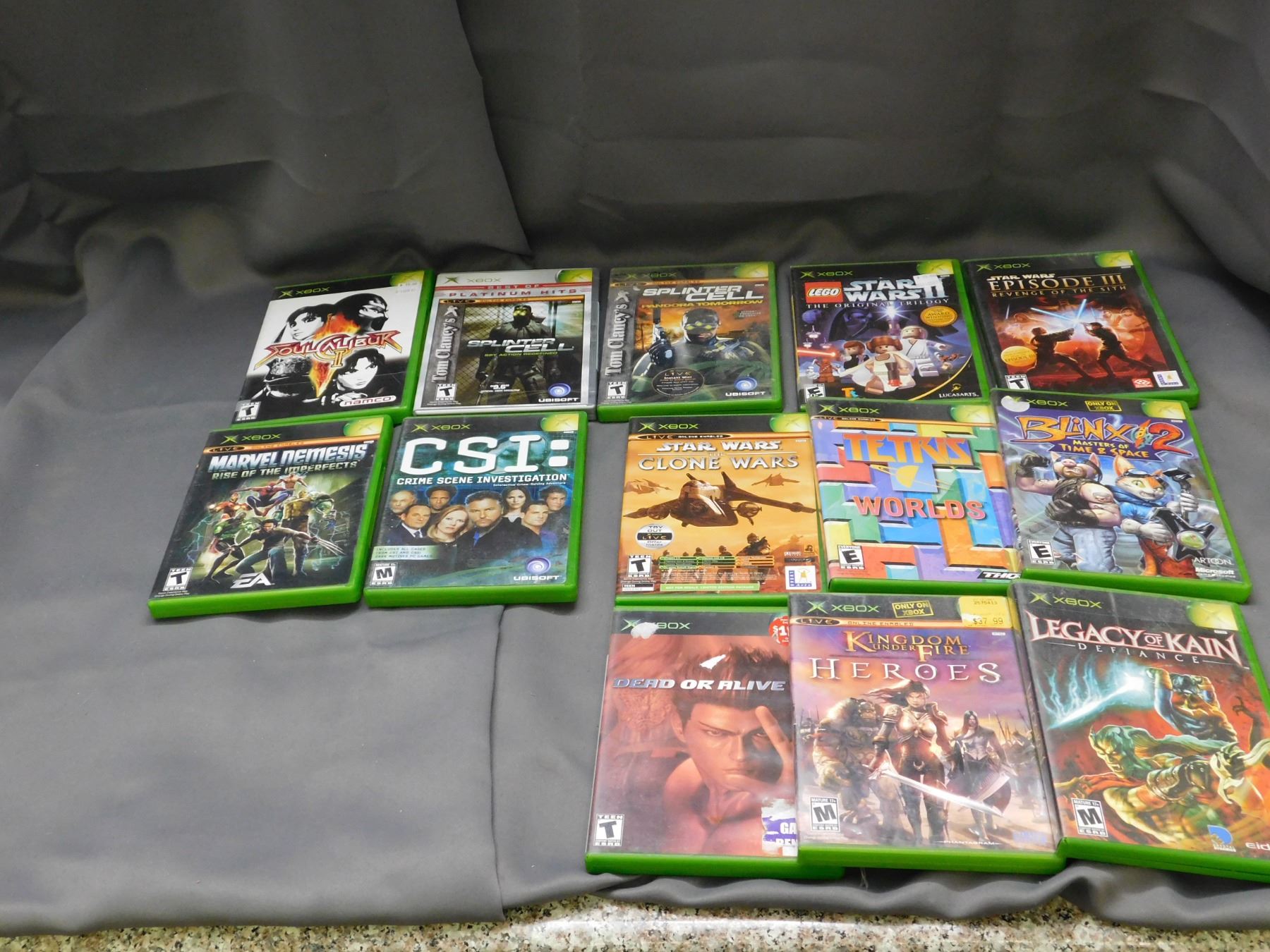 Lot of 13 Xbox Games LEGO Star Wars, Soul Calibur, Marvel Nemesis ...