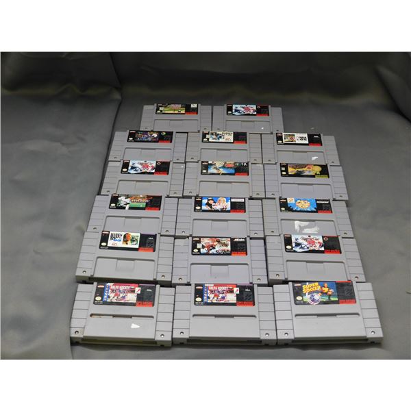 Lot of 17 SNES Super Nintendo Games Cartridges Wayne's World, Sports ...