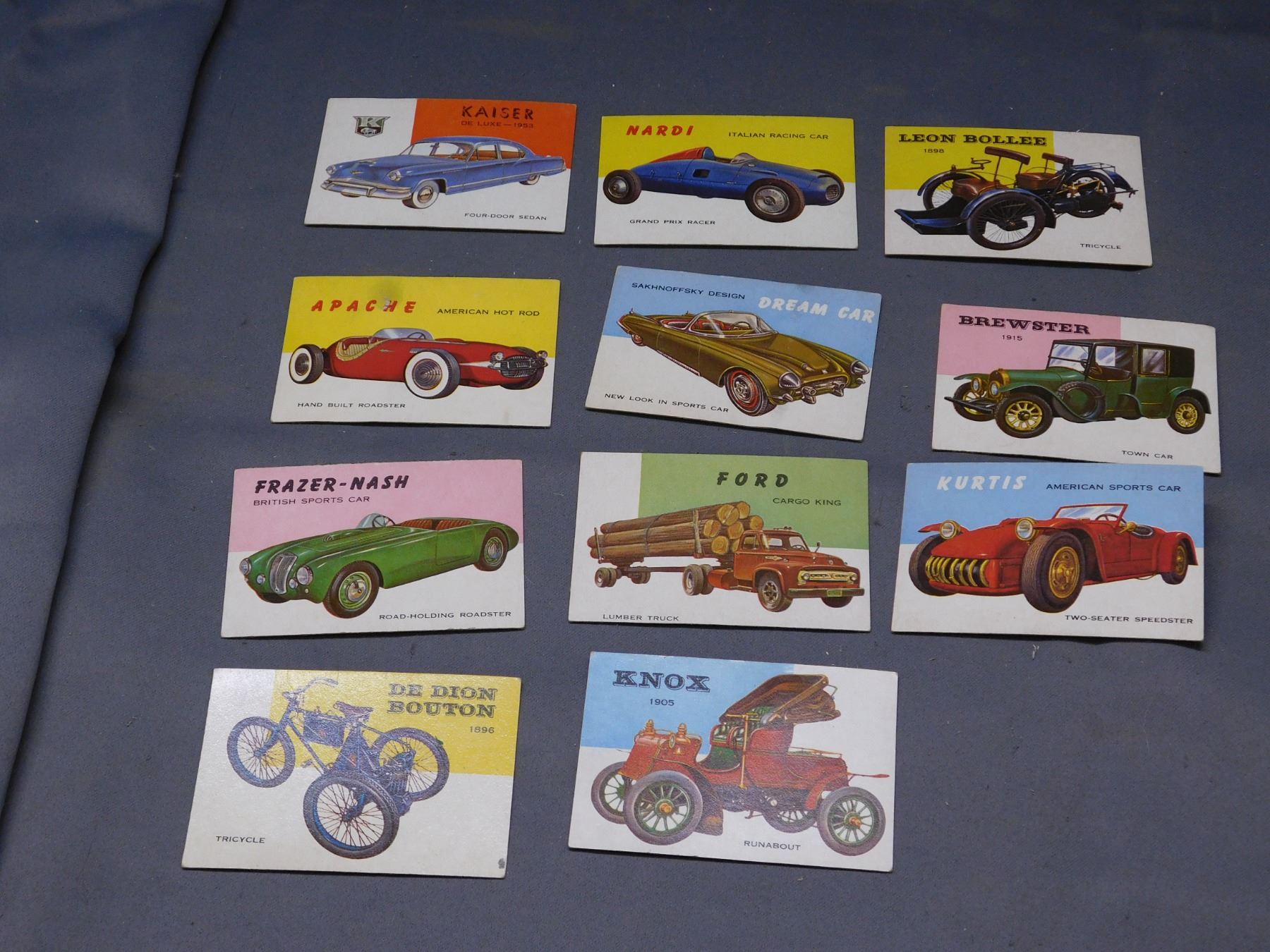 Lot of 11 1954 Topps World on Wheels Cards