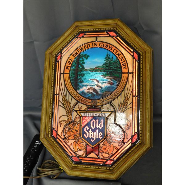 Old Style Pure Genuine Heilman's Stained Glass Motion Sign *works*