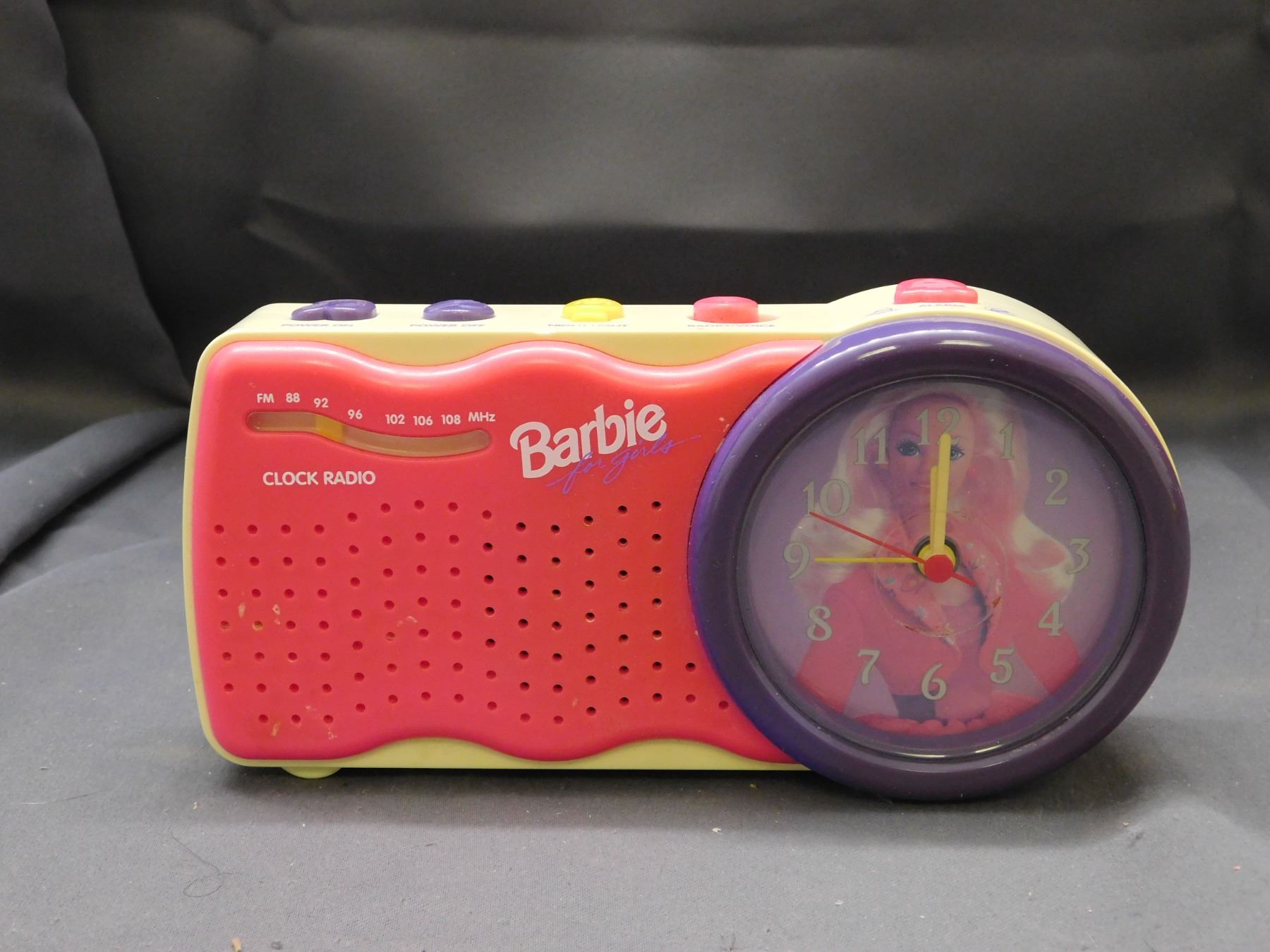 1995 Barbie Clock Radio with Lighted Clock Face