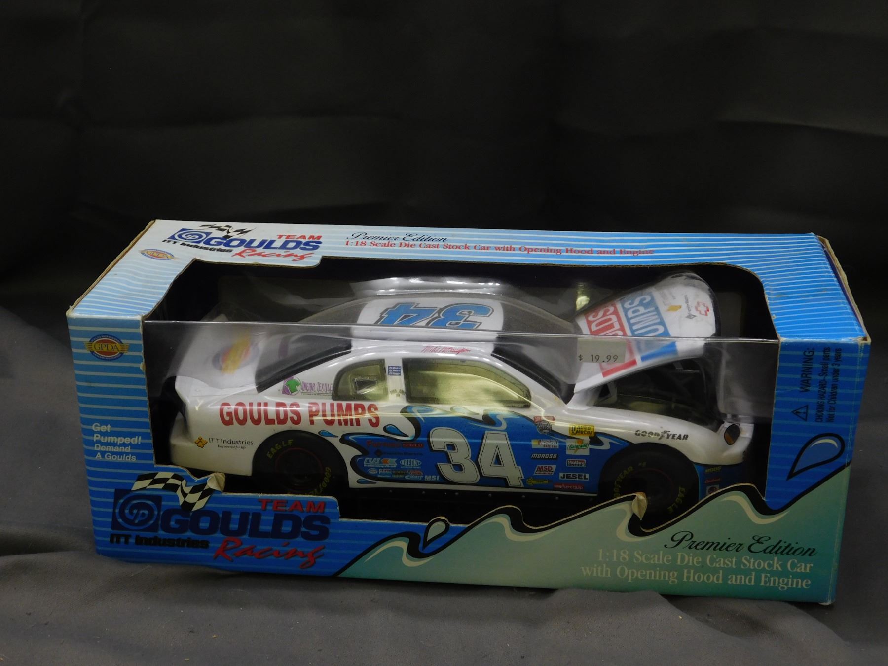 GPDA Team Racing 1:18 Scale Die Cast Stock Car Opening Hood & Engine ...