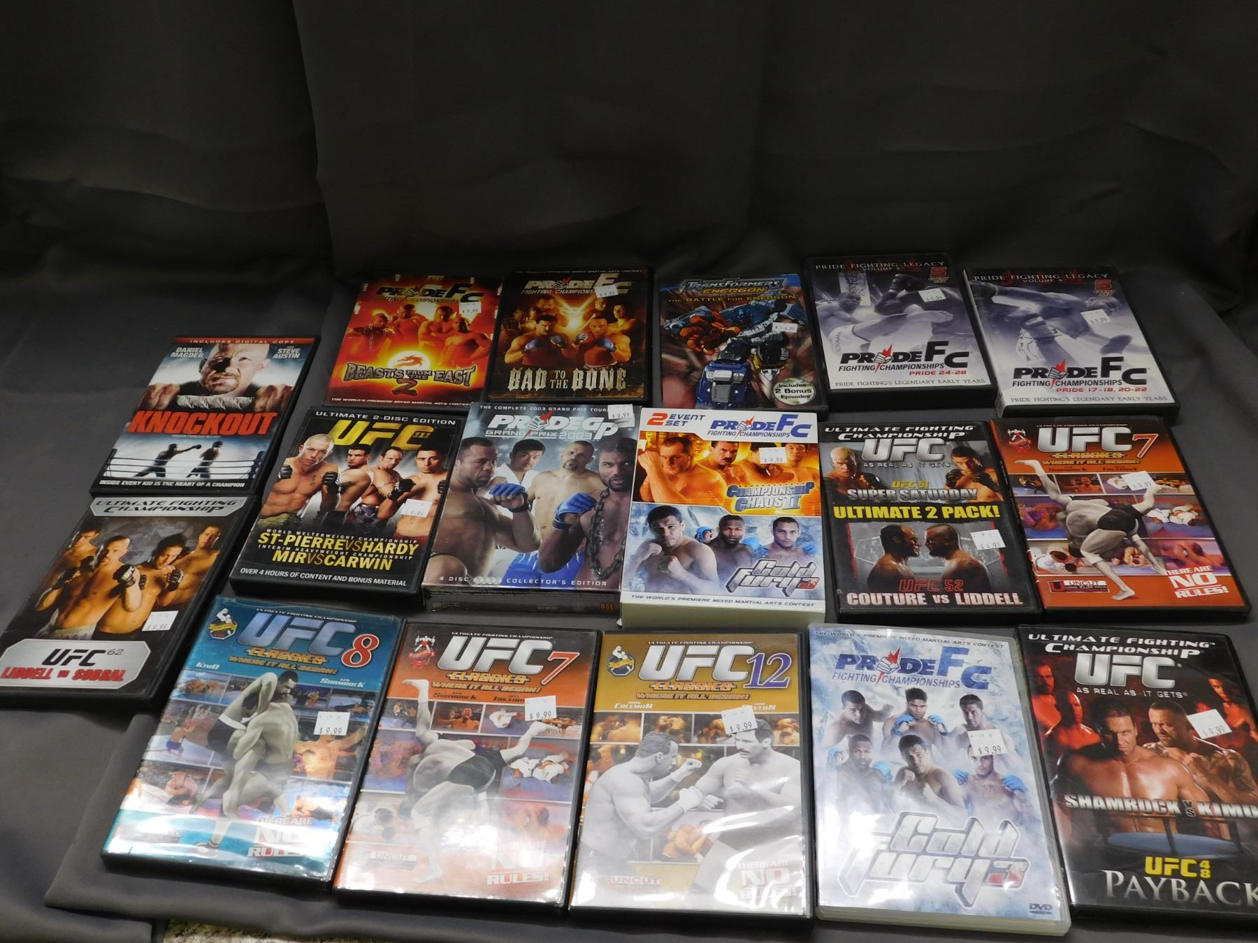 Lot of UFC DVDs Pride Fight