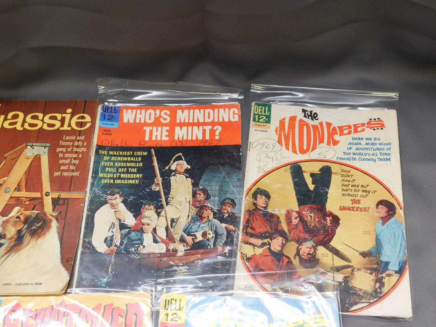 Lot of 7 Dell 12c Comics Monkees, Bewitched, Lassie, Hillbillies ...