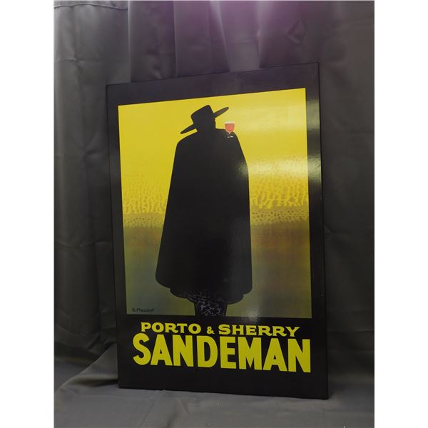 Large Wooden Wall Poster Porto & Sherry Sandeman