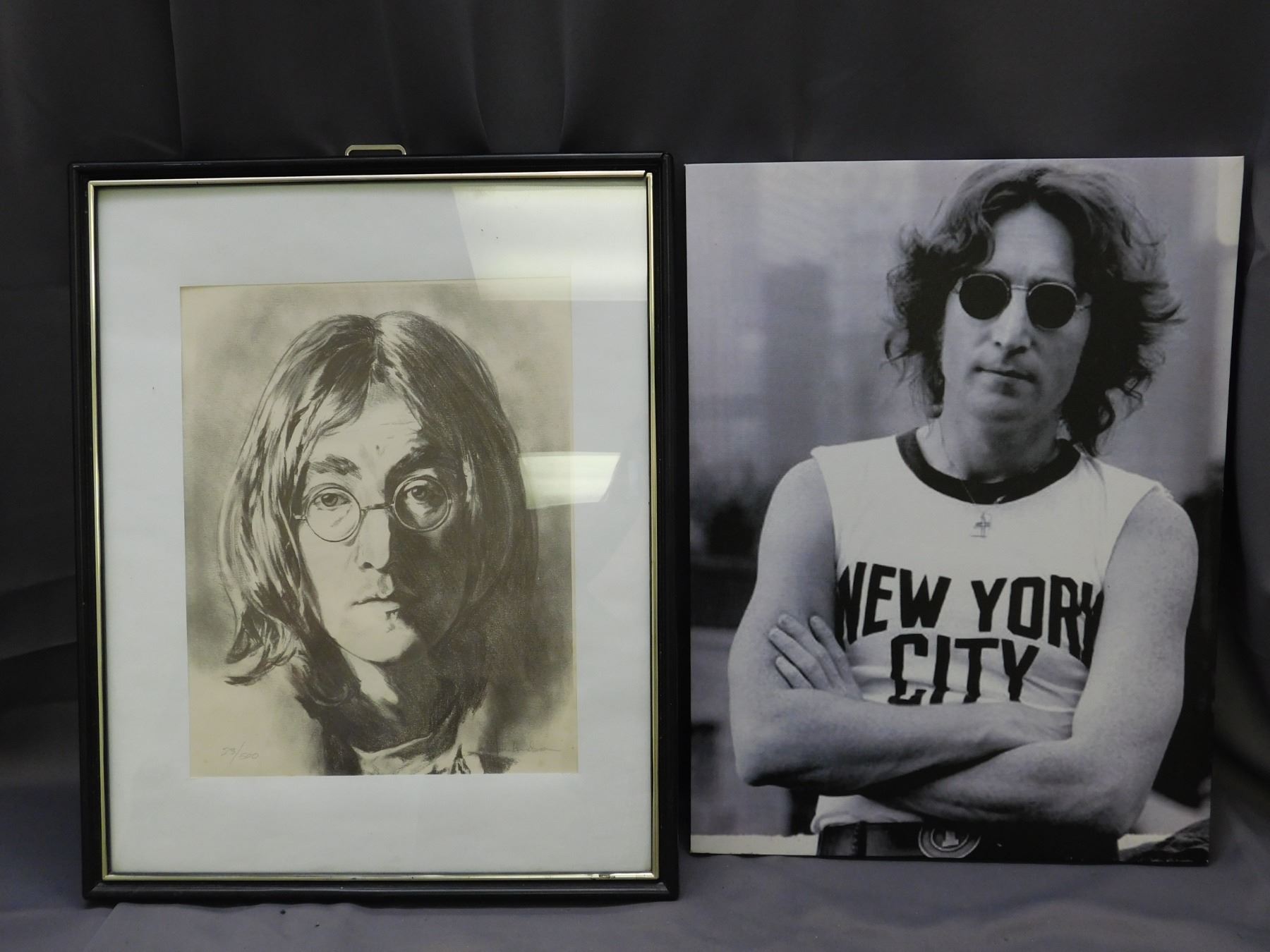 Lot of 2 John Lennon The Beatles Canvas Print and # Artist Signed ...