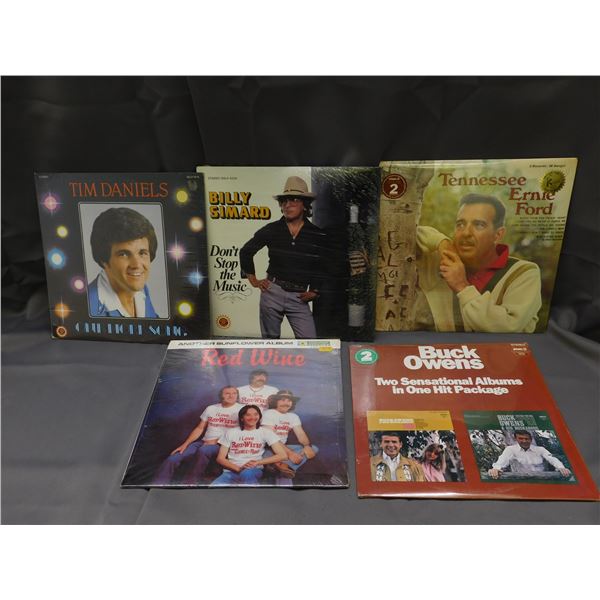 Lot of 5 Sealed LP Vinyl Records, Tennessee Ernie Ford, Buck Owens, Red ...