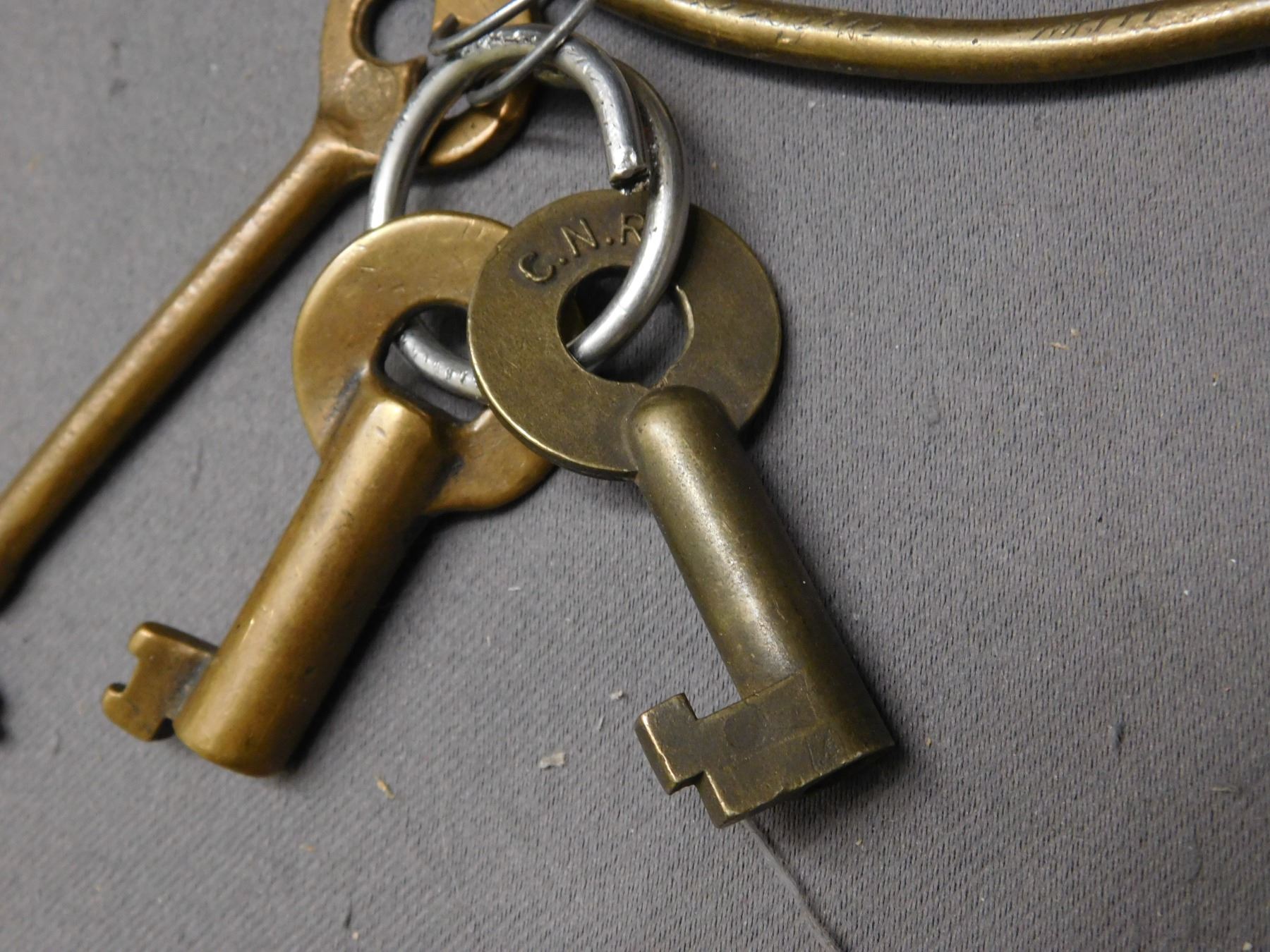 Lot of 3 CNR Skeleton Brass Barrel Keys