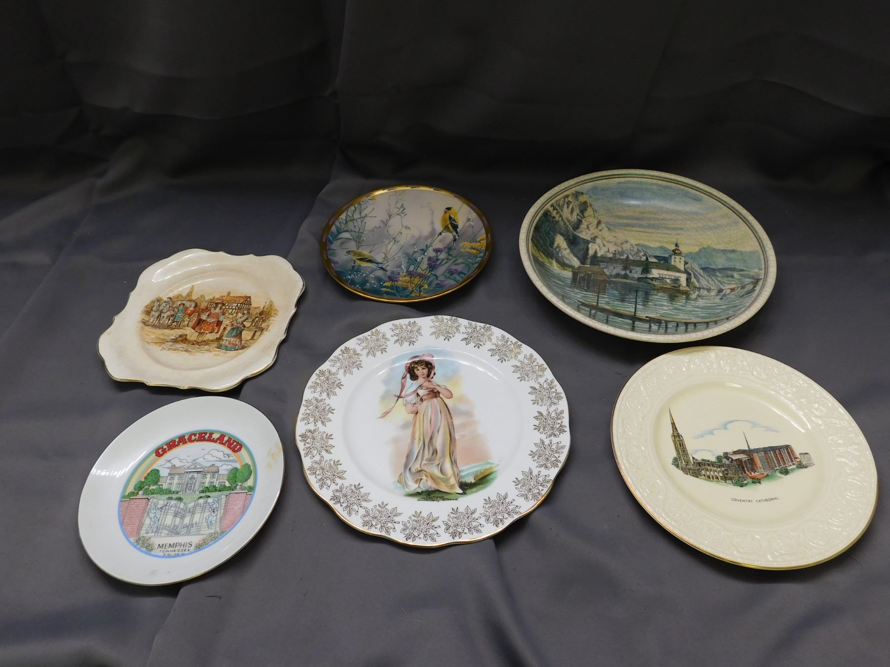 Lot of 6 Vintage Collectible Plates Fine China Crown Devon, Royal ...