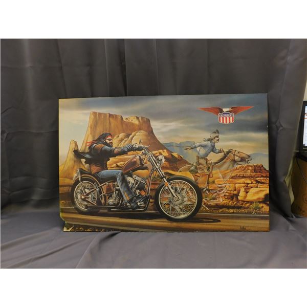Wood Print David Mann Easyriders Motorcyclists Ghost Rider