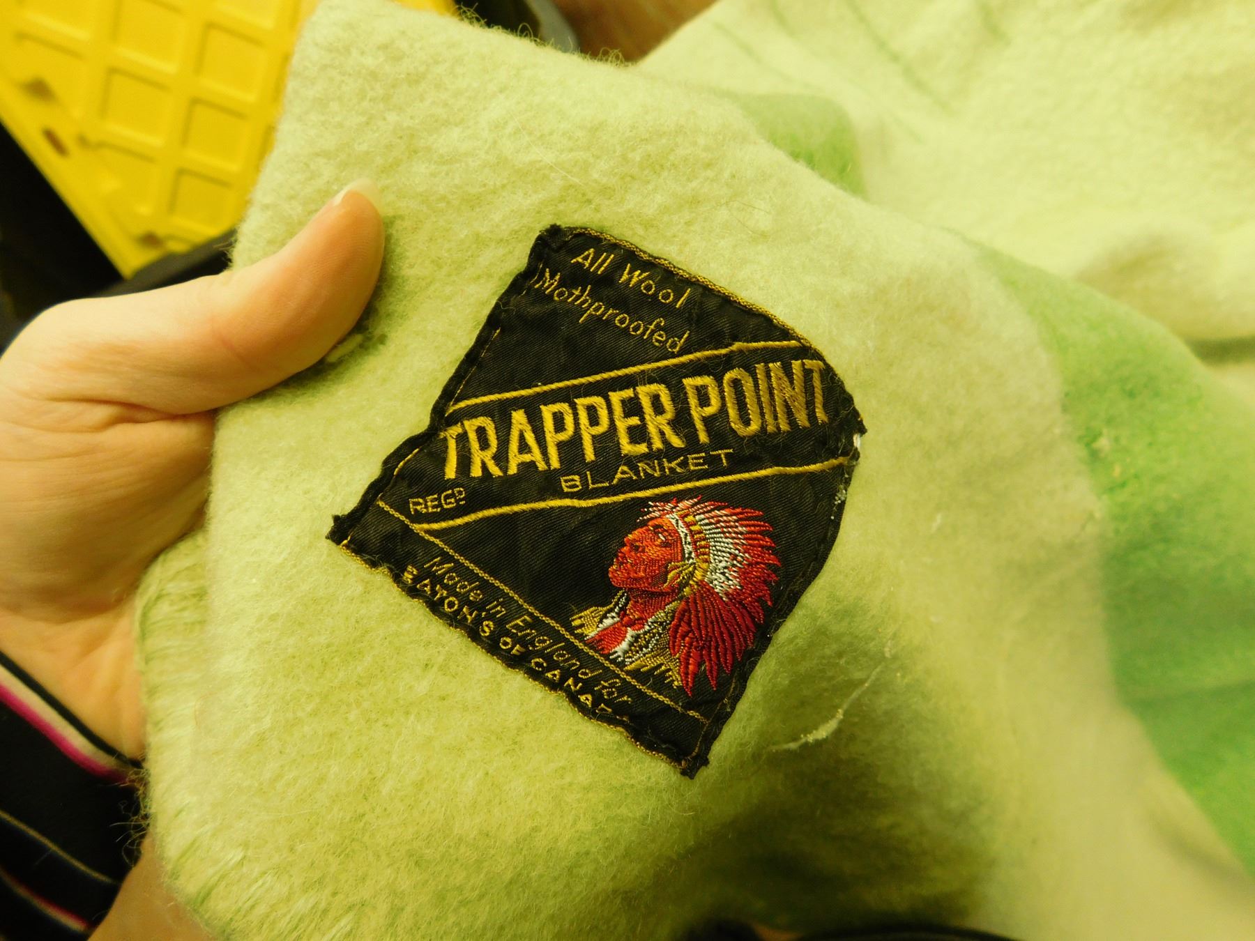 Eatons Trapper Point Wool Blanket 4-Point Green