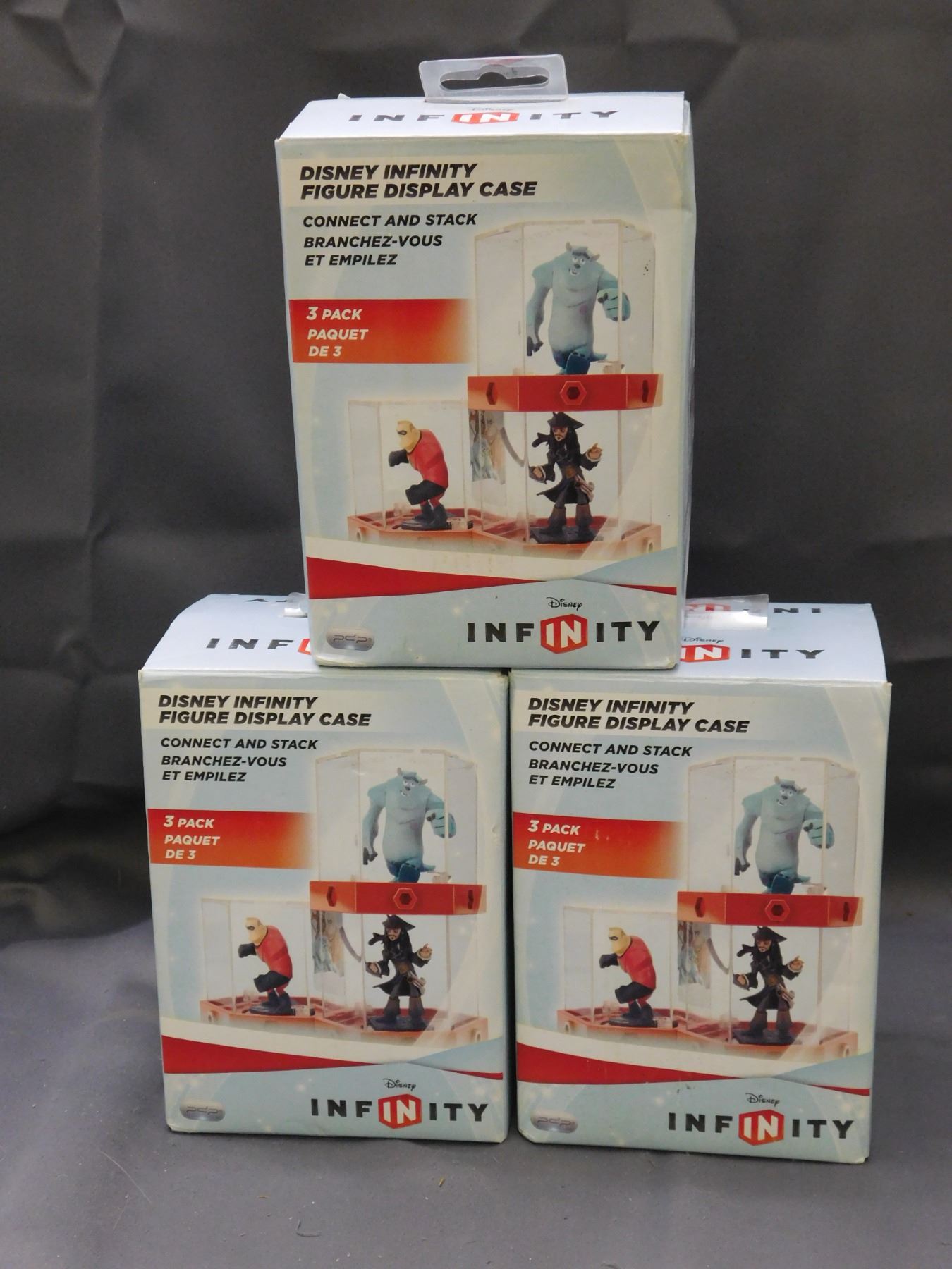 Lot of 3 Disney Infinity Figure Display Cases 3-Packs