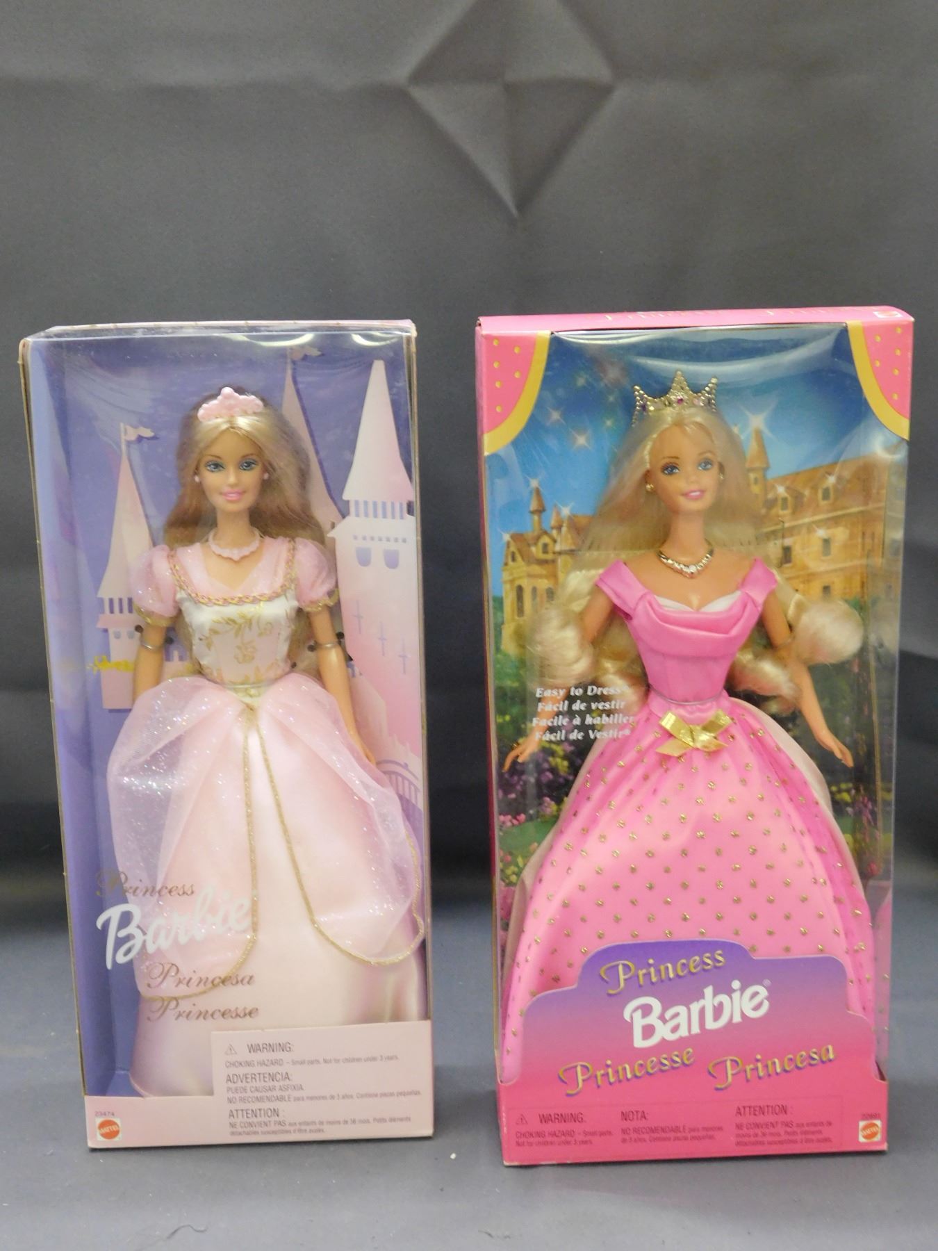 Lot of 2 Mattel Barbie Princess Dolls 1998 1999 NEW