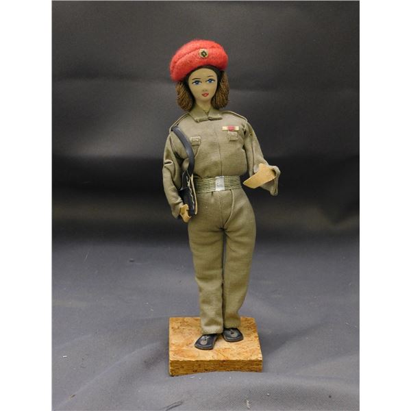 Handmade by Sabra Israel Figure Doll Woman in Uniform