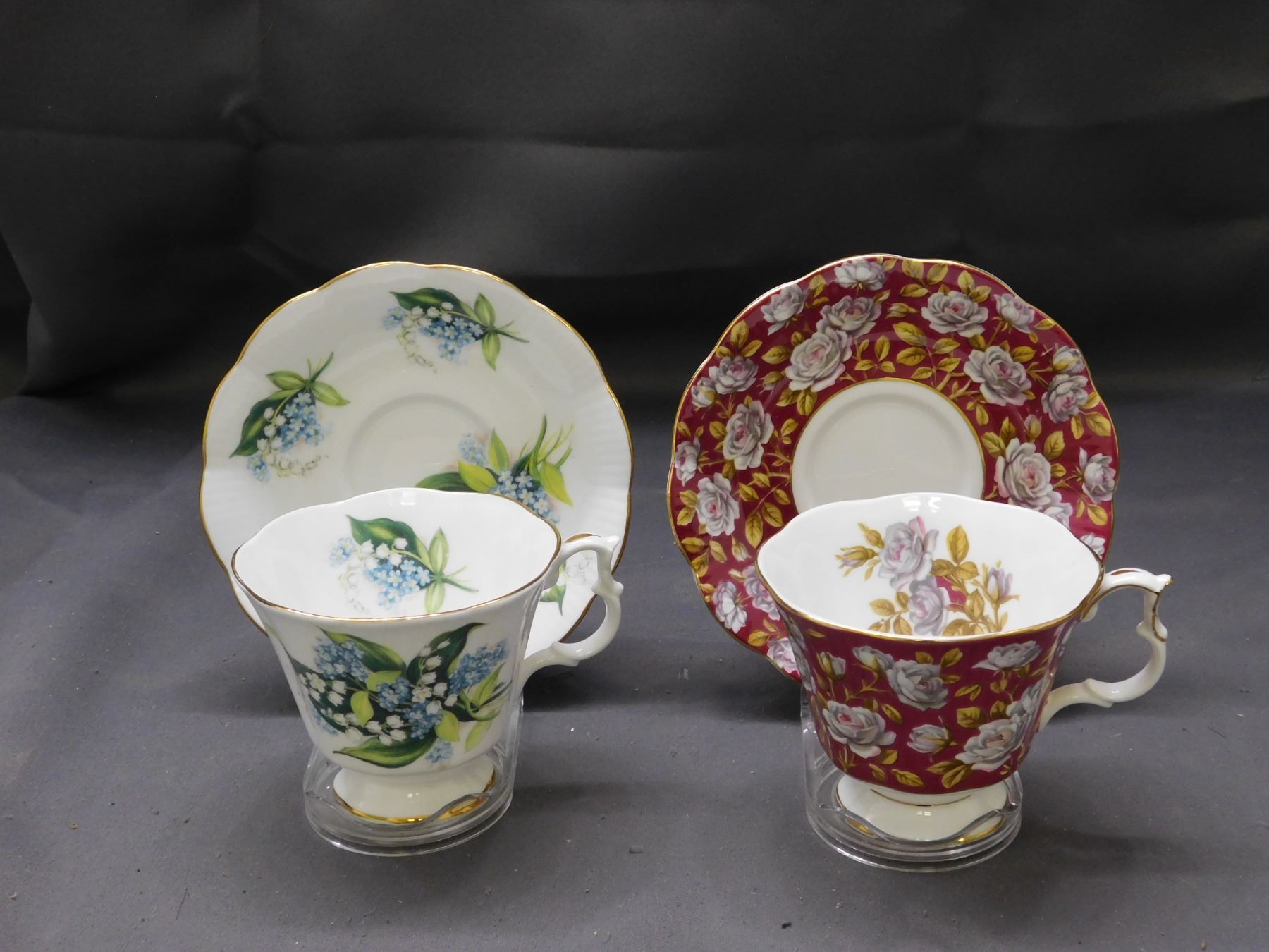 Lot of 2 Royal Albert "Balmoral" and Lily of the Valley Fine China Tea ...