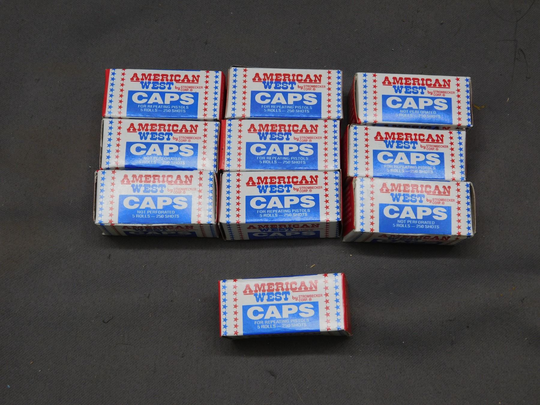 10 Boxes of Old Stock Caps for Cap Guns 2500 Shots
