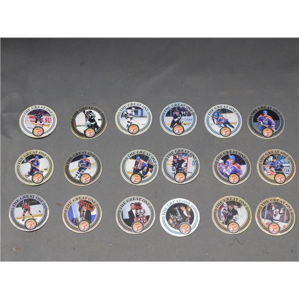 Lot of Pogs Hockey NHL Wayne Gretzky Coca Cola The Great One 18 Pog Set