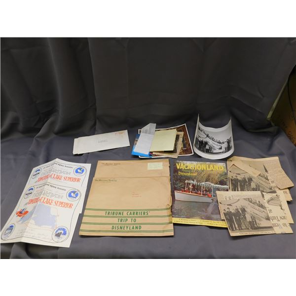 1960 The Winnipeg Tribune Disneyland Paperboy Trip Souvenirs, Itinerary ...