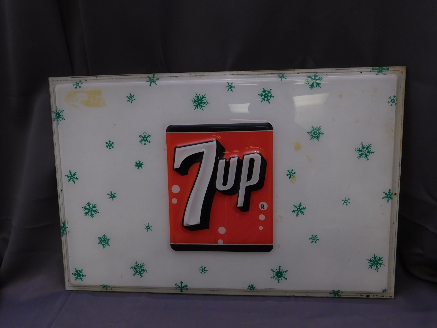 Vintage Plexiglass / Plastic 7Up Winter Theme Store Shop Display