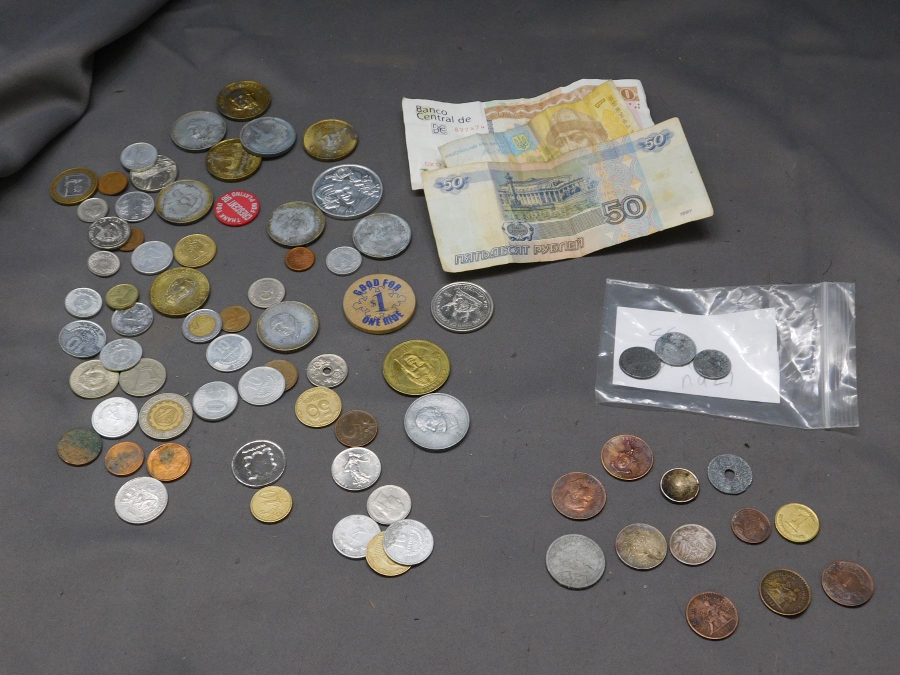 Lot of World Money, Canadian Tokens, WW2 Era Coins, European Coins ...