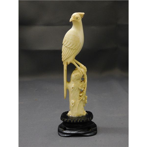 Vintage Antique Carved Chinese Ivory Bird