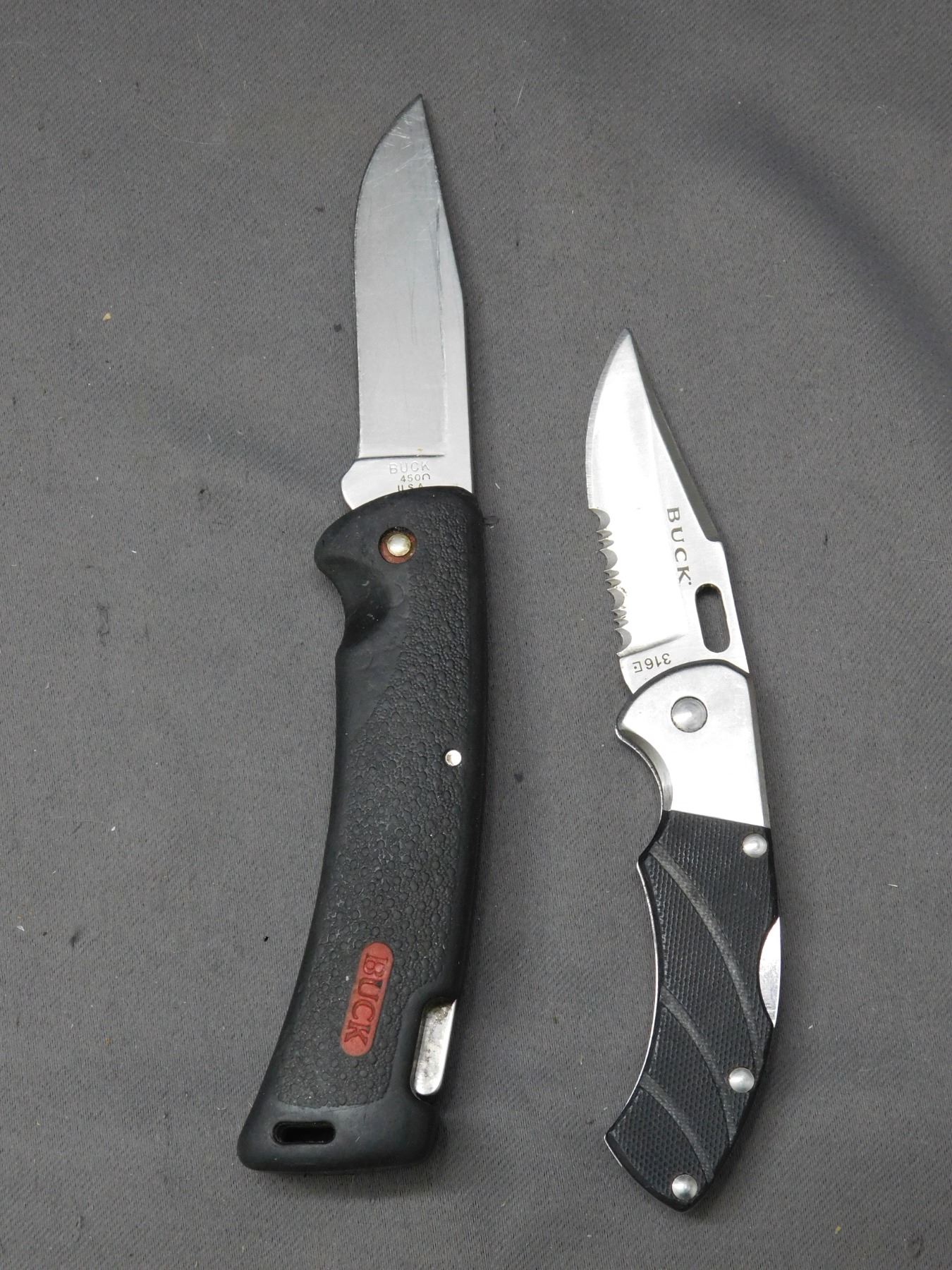 Lot of 2 Buck Folding Knives, Model 316 and 450