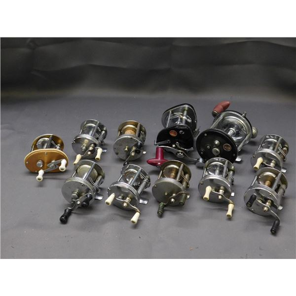 Lot of 11 Fishing Reels immec 256-p Sunstop 22p, Fleetwing, great lakes ...