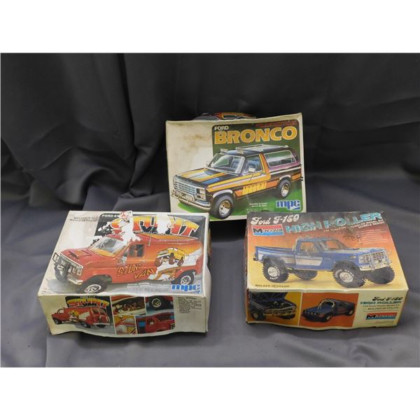 Lot of 3 Model Kits Ford Bronco MPC, Ford 150 High Roller Monogram ...