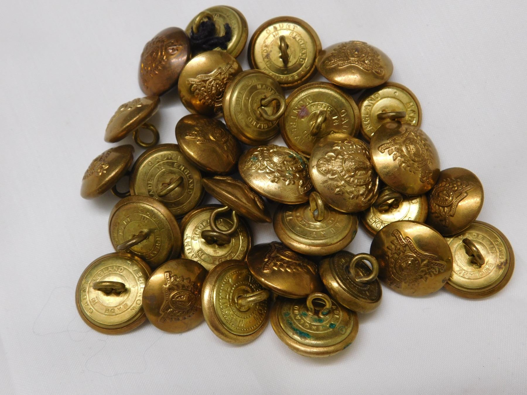 29 Vintage Brass RCMP Uniform Buttons