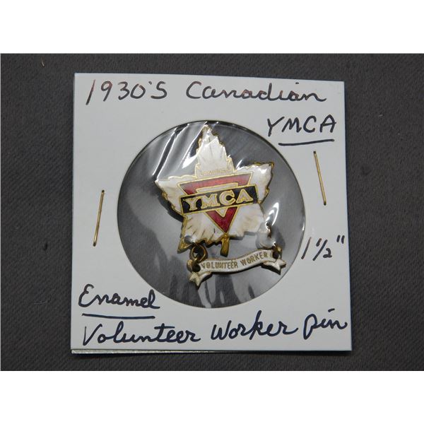 Vintage Enamel YMCA Volunteer Worker 1 1/2" Pin