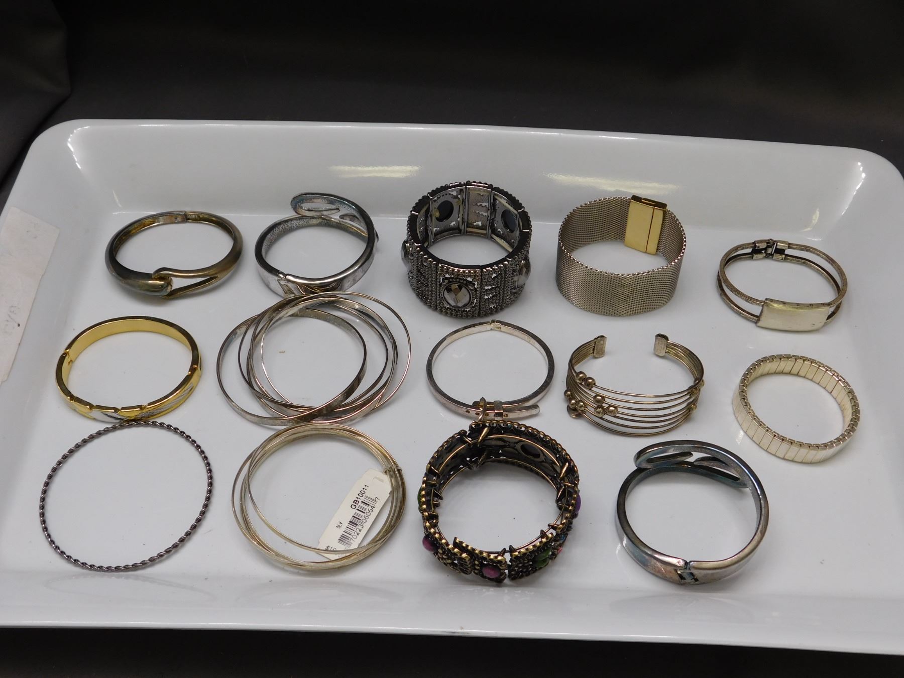 Lot of Assorted Fashion Bracelets, Cuffs, Bangles Silver Tone