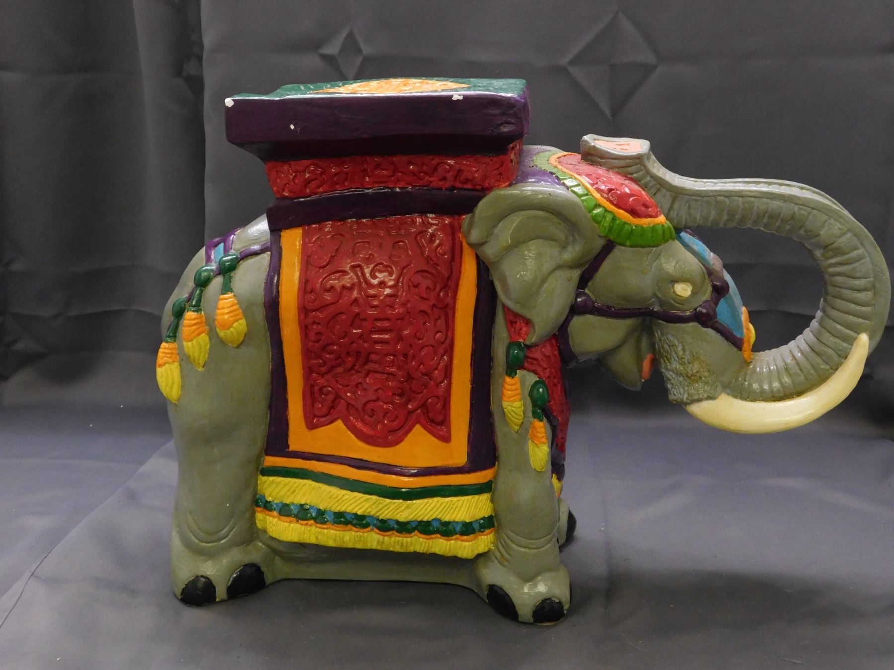 Chalkware / Plaster Asian Elephant Decor