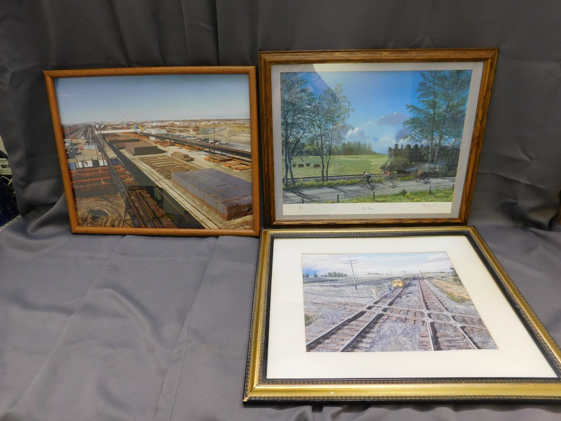 Lot of 3 Railroad Train Framed Photo and Artwork "The Race" Limited ...