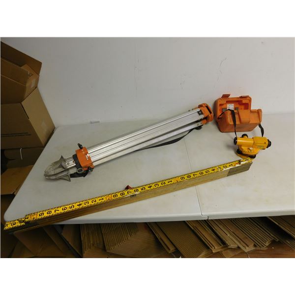 Nikon AX-1 Auto Level Transit Surveyor With Stand and Grade Rod
